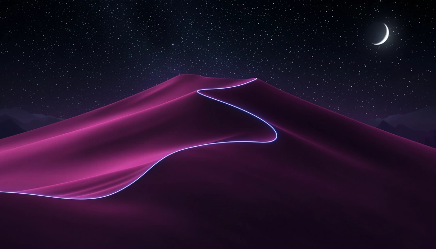 Neon desert under the starry moon PC background | Wallpaper 4k