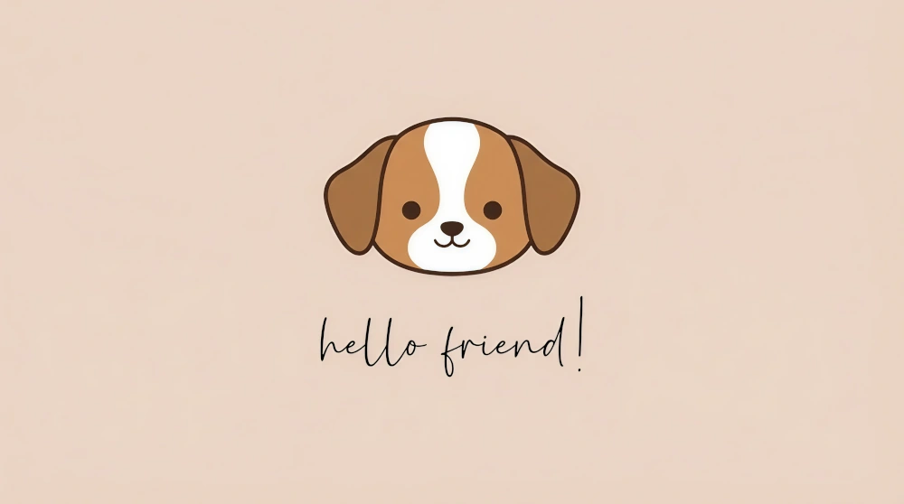 Cute dog head illustration | Wallpaper 4k