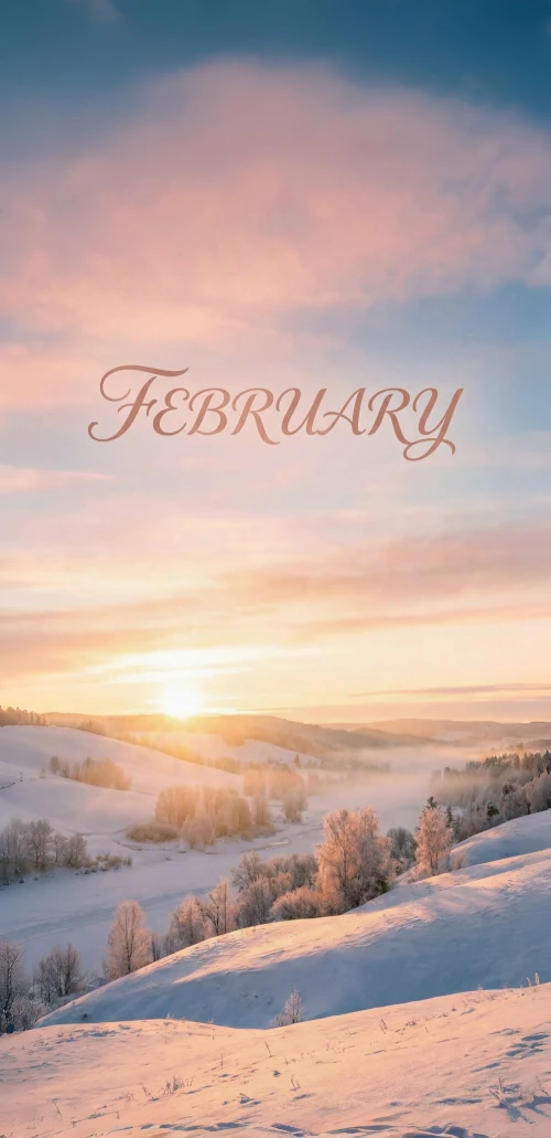 Winter landscape February | Wallpaper 4k